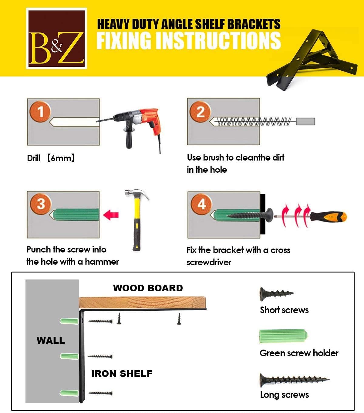 Heavy Duty Powdered Coated Handmade Industrial Modern Rustic Angle ...