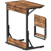 Amazon.com: Tatub 24" Folding TV Tray Table, Farmhouse C Shaped End Table for Couch, Small Sofa ...