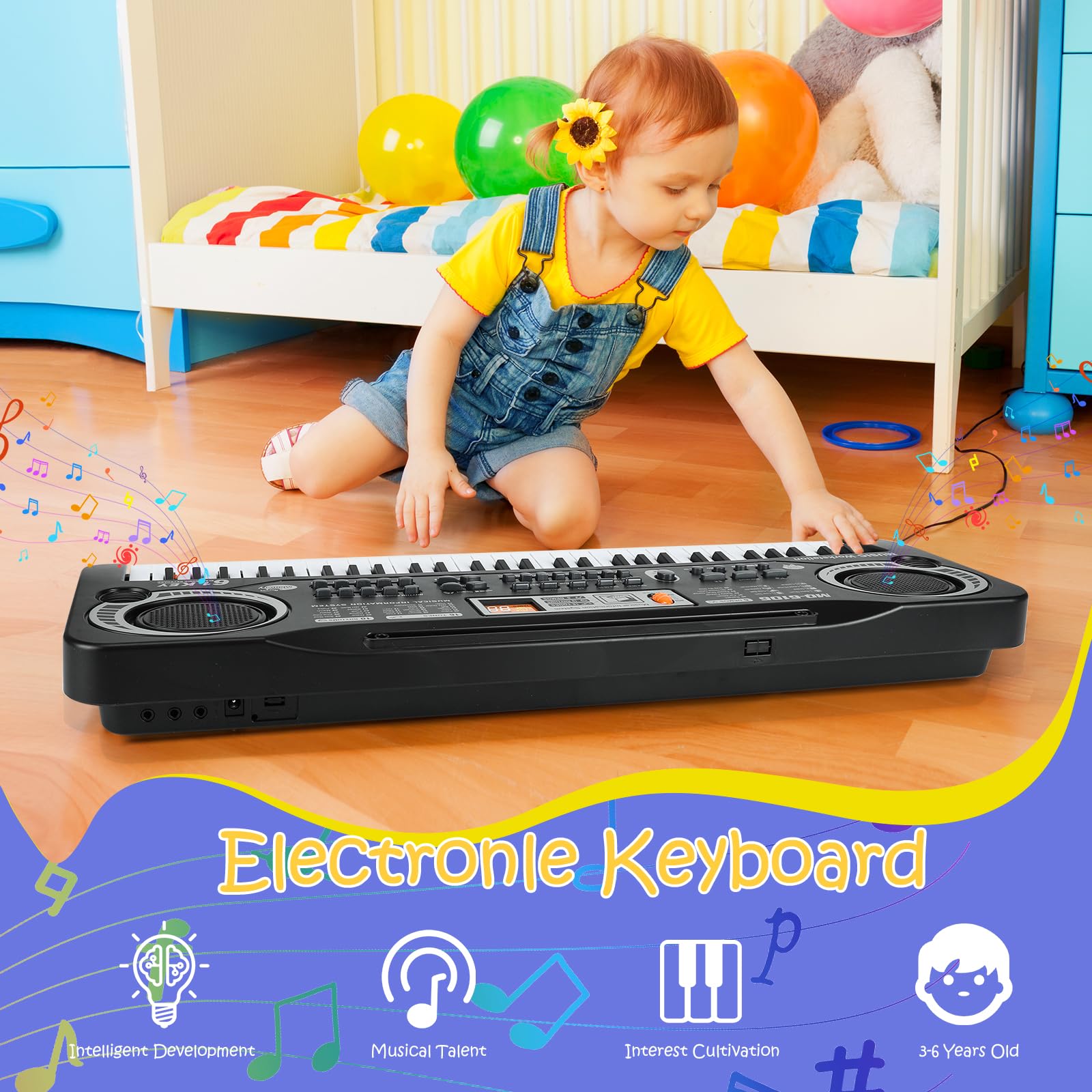 61 Key Piano Keyboard, Beginner Electronic Keyboard For Kids With Teaching Mode, 6 Demo Songs ...