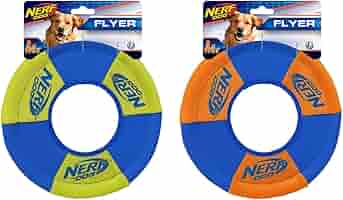 Dogs Blue/Green Nerf Dog 10in Nylon/Foam Megaton Ring Toys