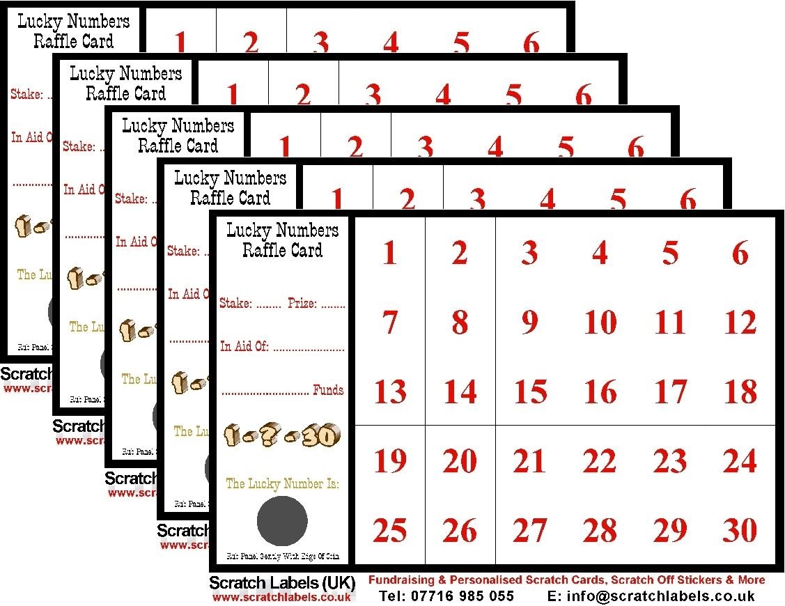 10 Lucky Numbers Fundraising Raffle Cards (30 Squares): Amazon.co.uk ...