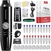 Amazon.com: Dragonhawk Rotary Tattoo Pen Machine Kit Gun 20Pcs Tattoo Cartridges Needles Stable ...