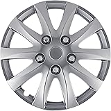 Amazon.com: TuningPros WSC-501S14 Hubcaps Wheel Skin Cover 14-Inches Silver Set of 4 : Automotive