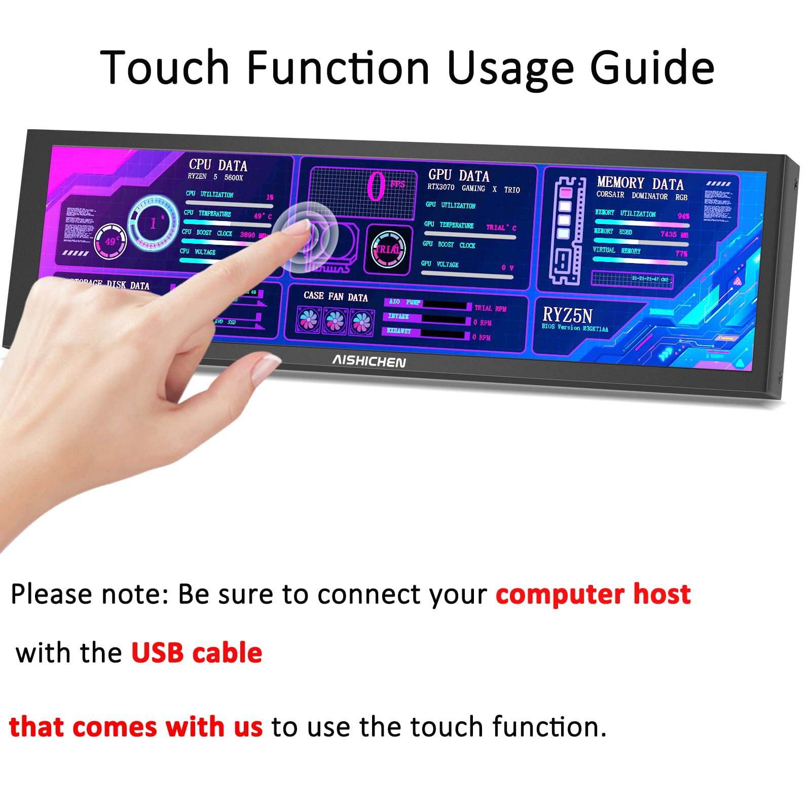 Mua 8.8 Inch Small Touchscreen Monitor, PC Temperature Display, PC ...