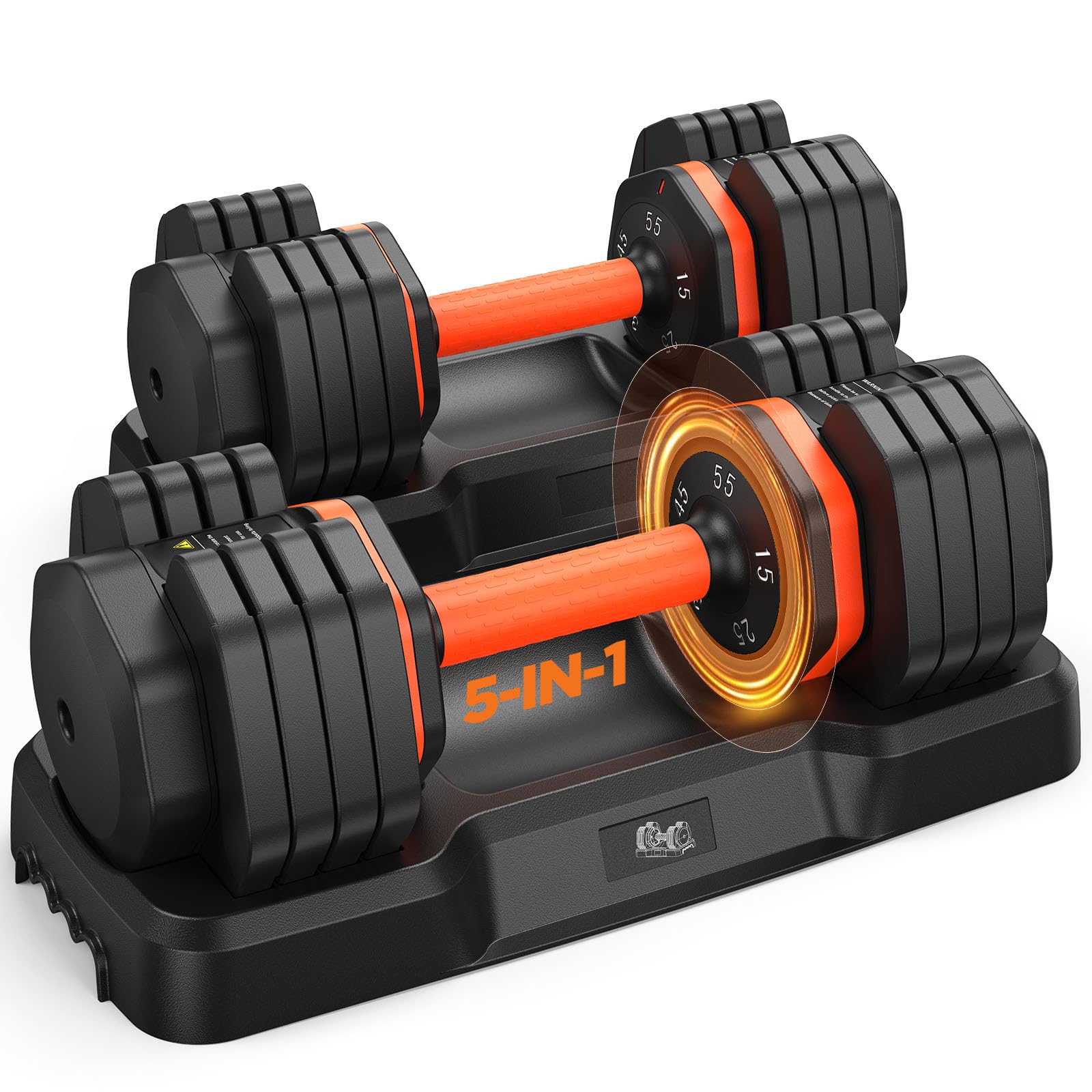 2025 Updated Adjustable Dumbbell Set of 2, 5-IN-1 Weights Dumbbell Set ...