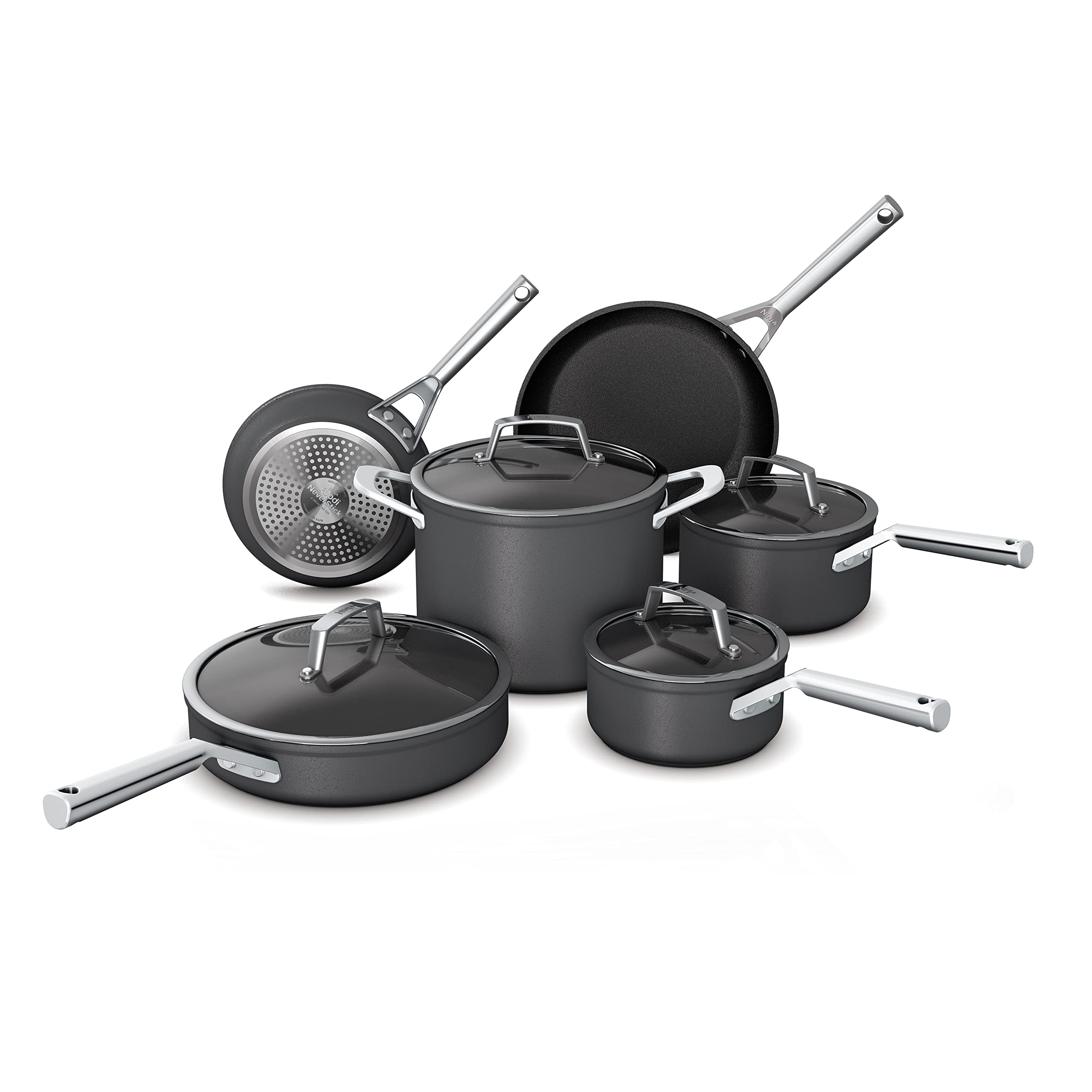 Ninja NeverStick Premium Hard-Anodized 10 Piece Pots & Pans Set ...