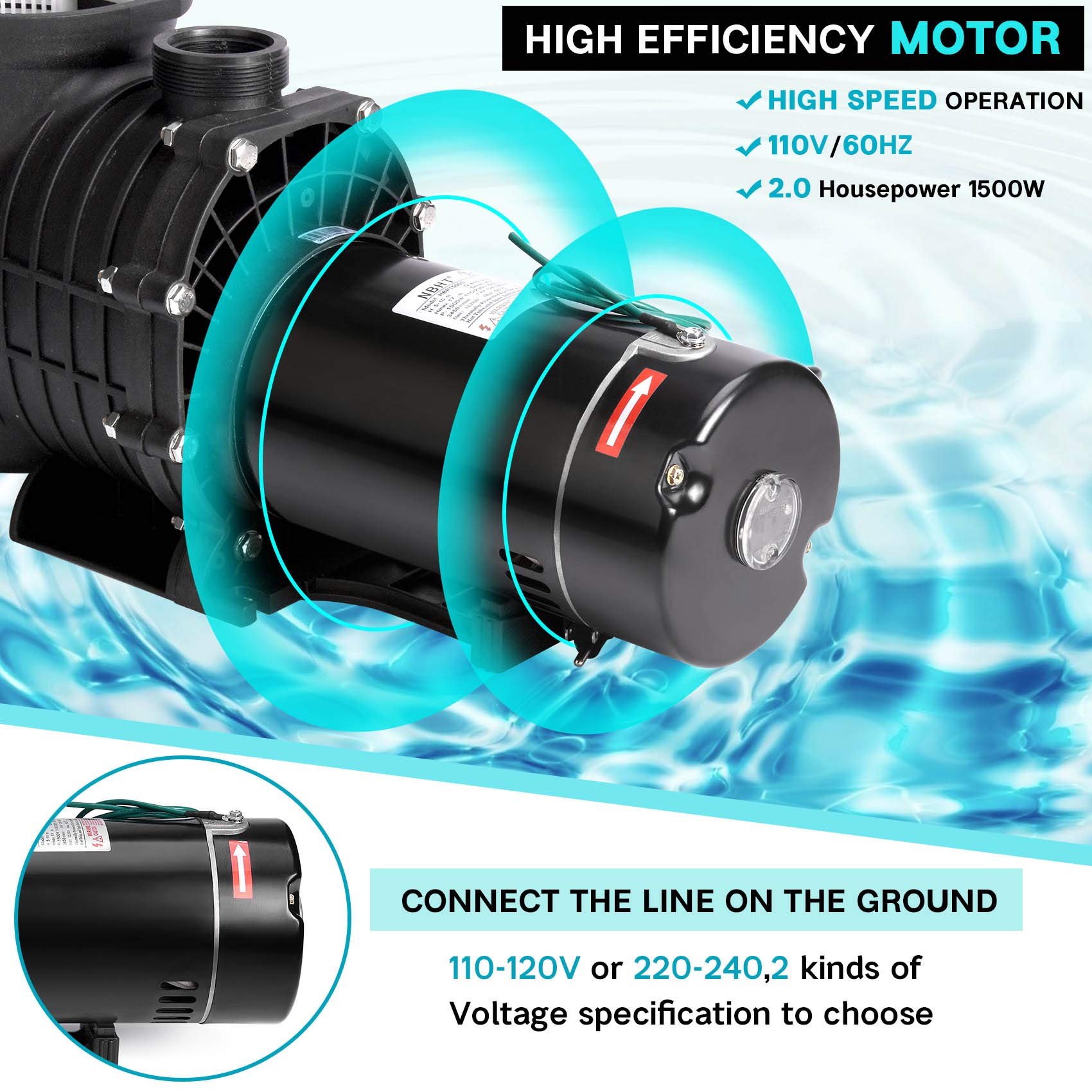 Mua Seeutek 1.5 HP Pool Pump for Above Ground & Inground Pools – 6600 ...