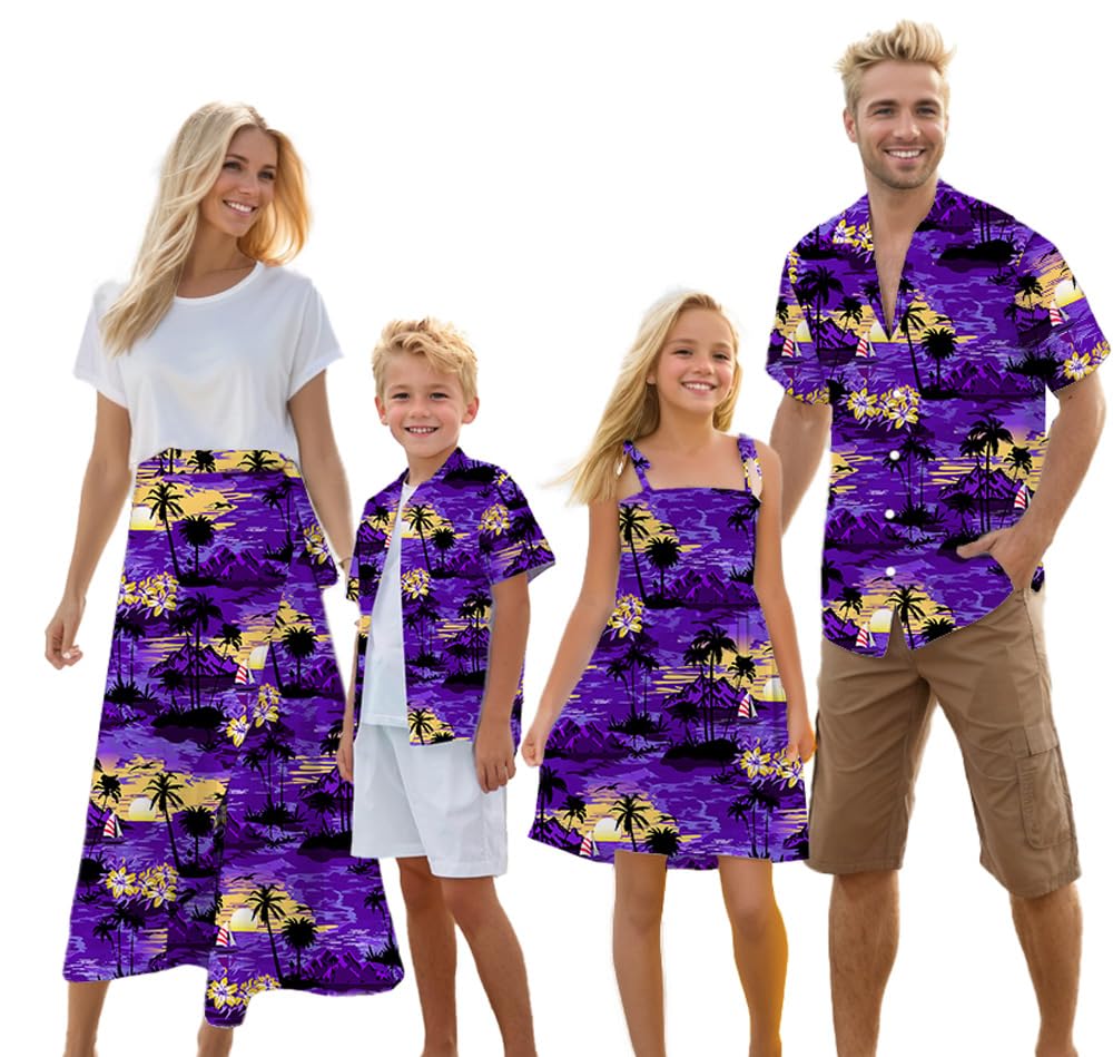 Cromoncent Matching Hawaiian Outfits for Family, Dad and Son Matching ...