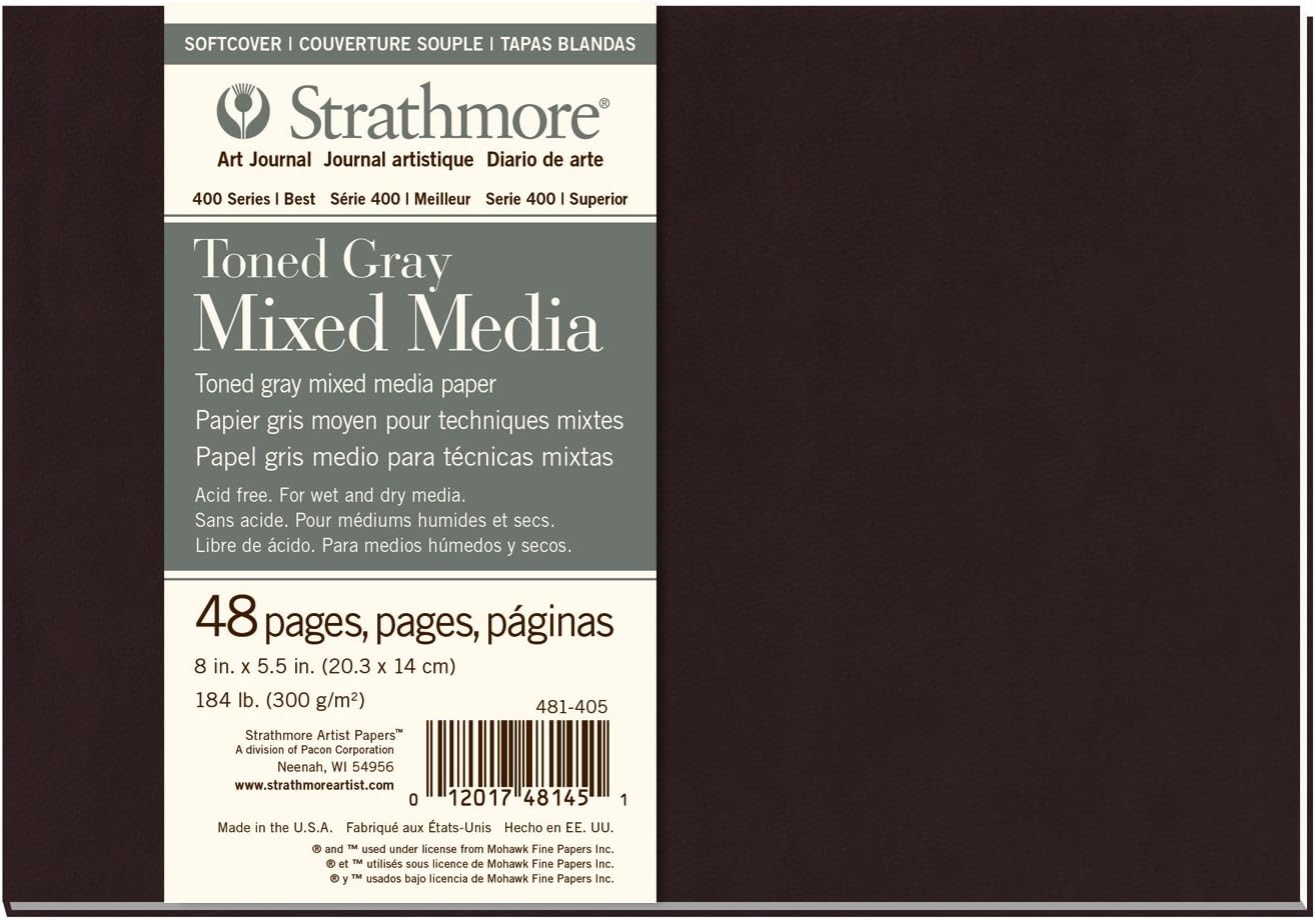 Amazon.com: Strathmore 481-405 Softcover Mixed Media Art Journal, 8"x5 ...