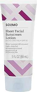 Amazon.com: Amazon Brand - Solimo Sheer Face Sunscreen SPF 30, Reef ...