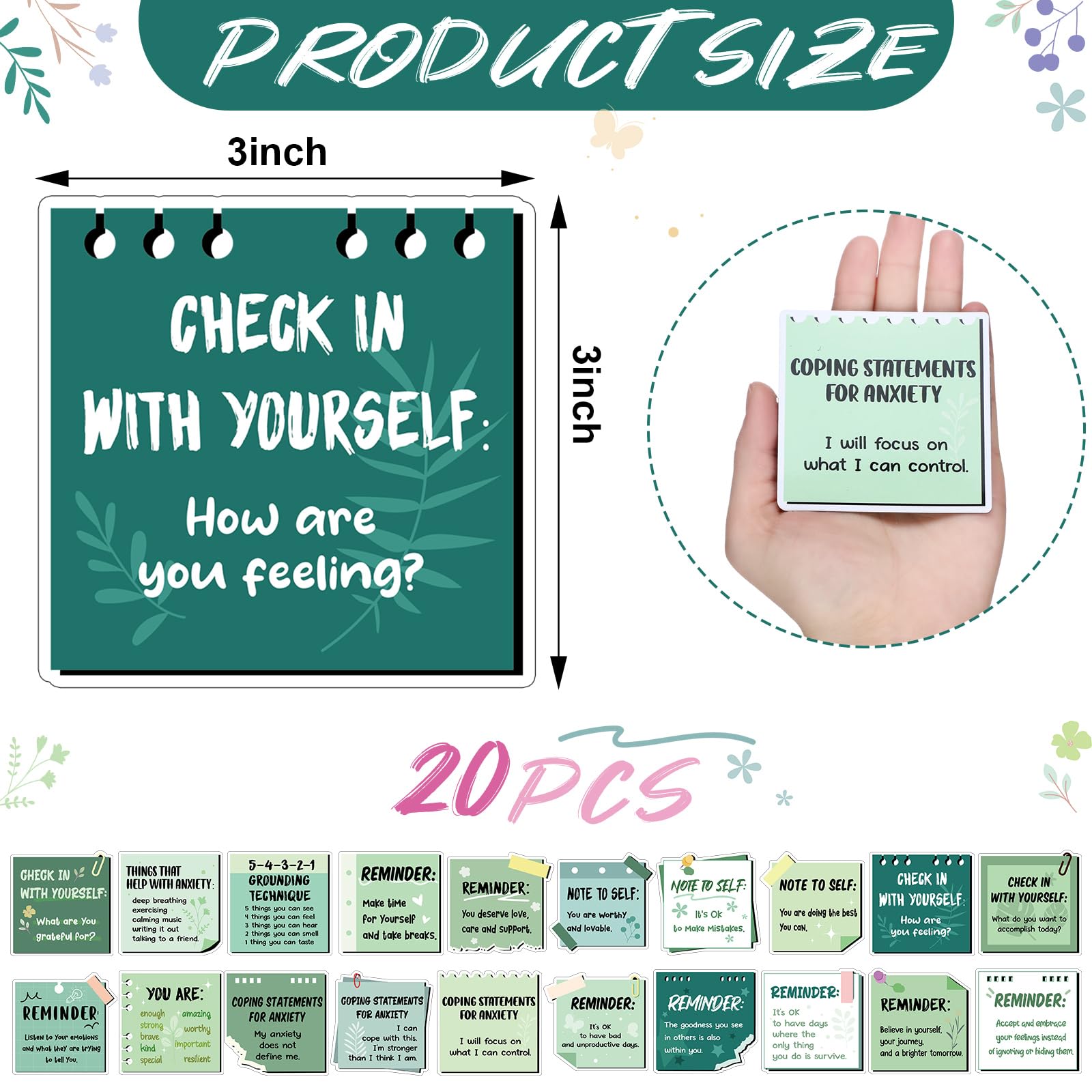 Mua 20 Pcs Mental Health Magnets Motivational Daily Reminder Locker ...