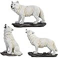 Amazon.com: ICE ARMOR 3-PC Mini Snow Wolf Figurine Set 4" H : Home ...