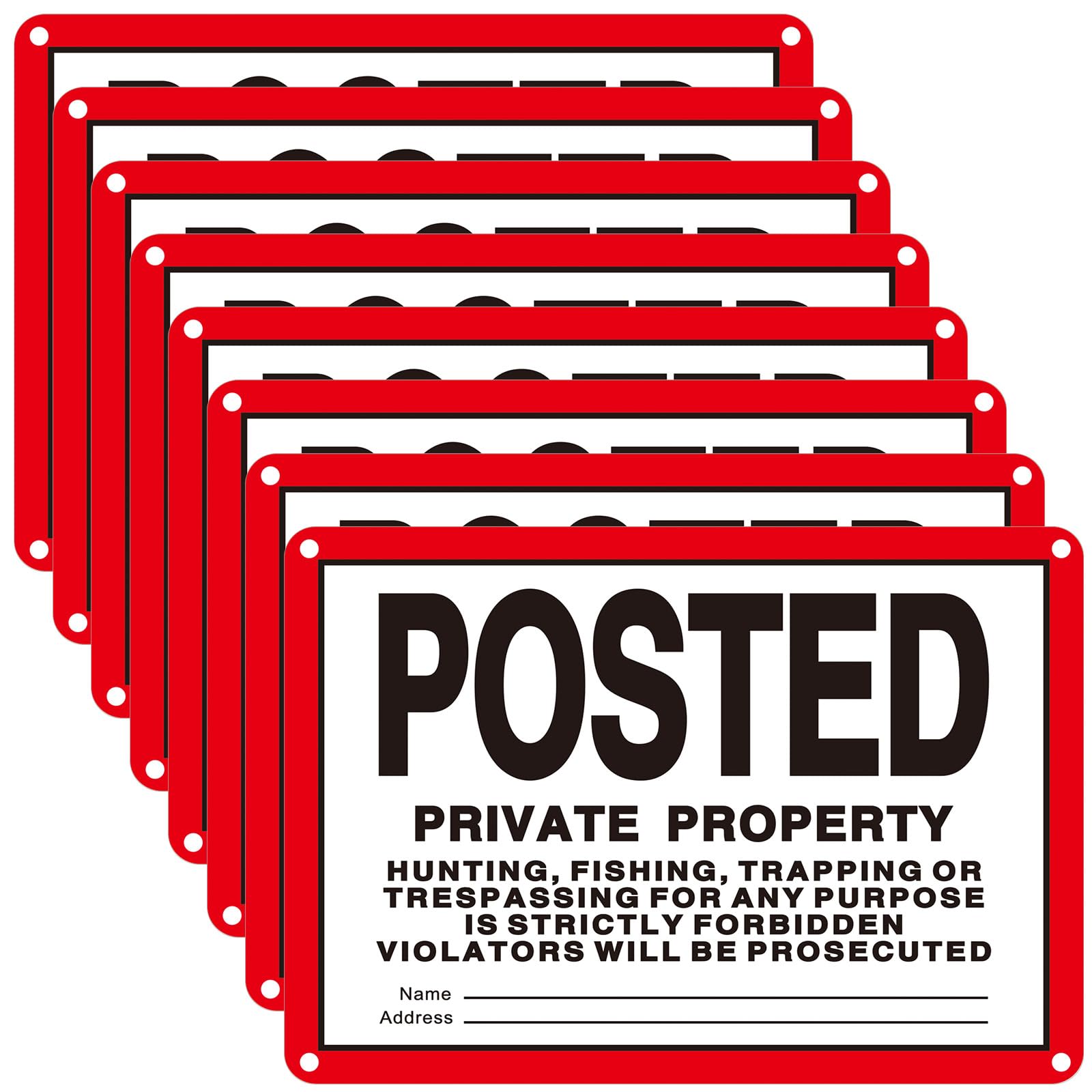 Tandefio 8 Pcs No Trespassing Signs Private Property Reflective ...