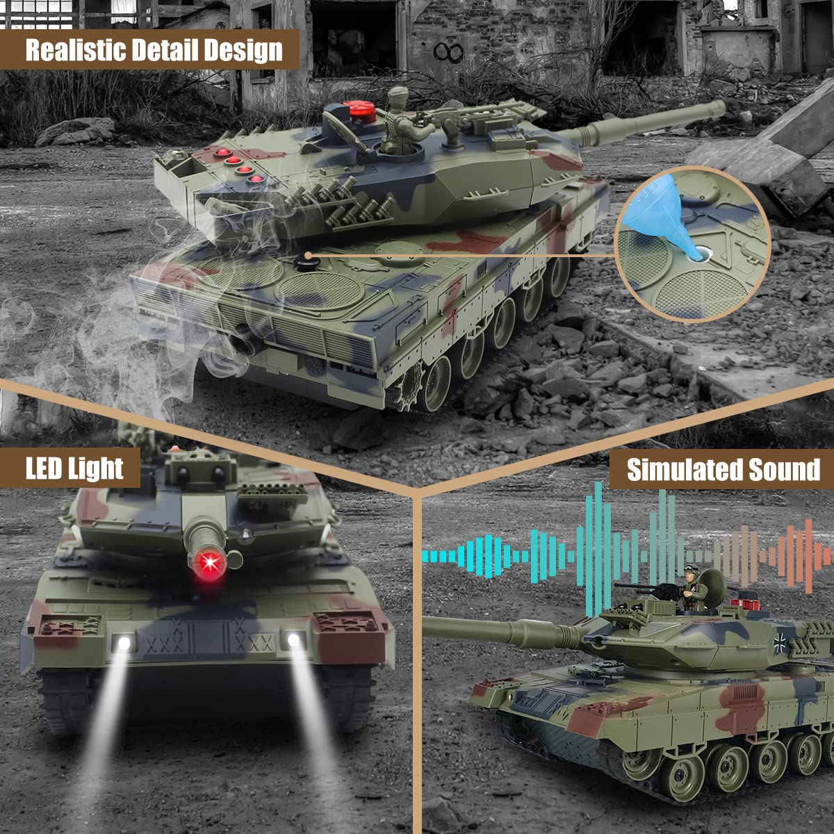 Mua Fistone 1/24 RC Battle Tank Set - Remote Control T90 & Leopard ...