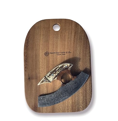 Handmade Traditional Ulu Knife with Damascus Steel Blade, Custom Handle ...