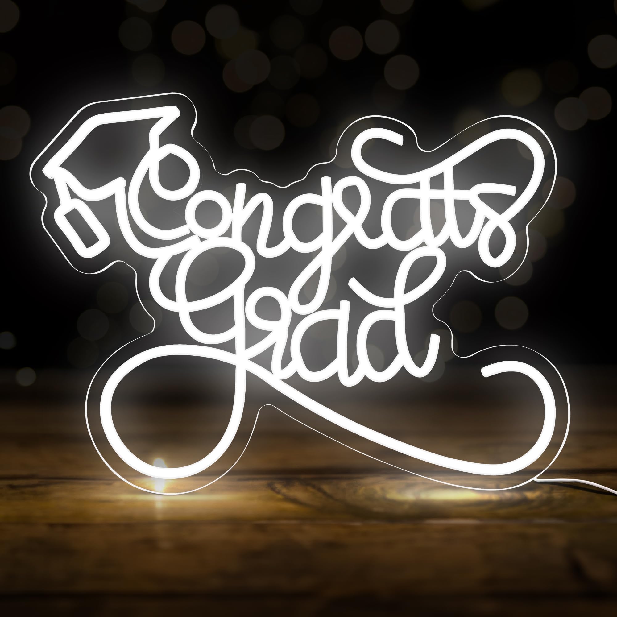 KatchOn, Congrats Grad 16X12 Inch Neon Sign | White Congrats Grad Light ...
