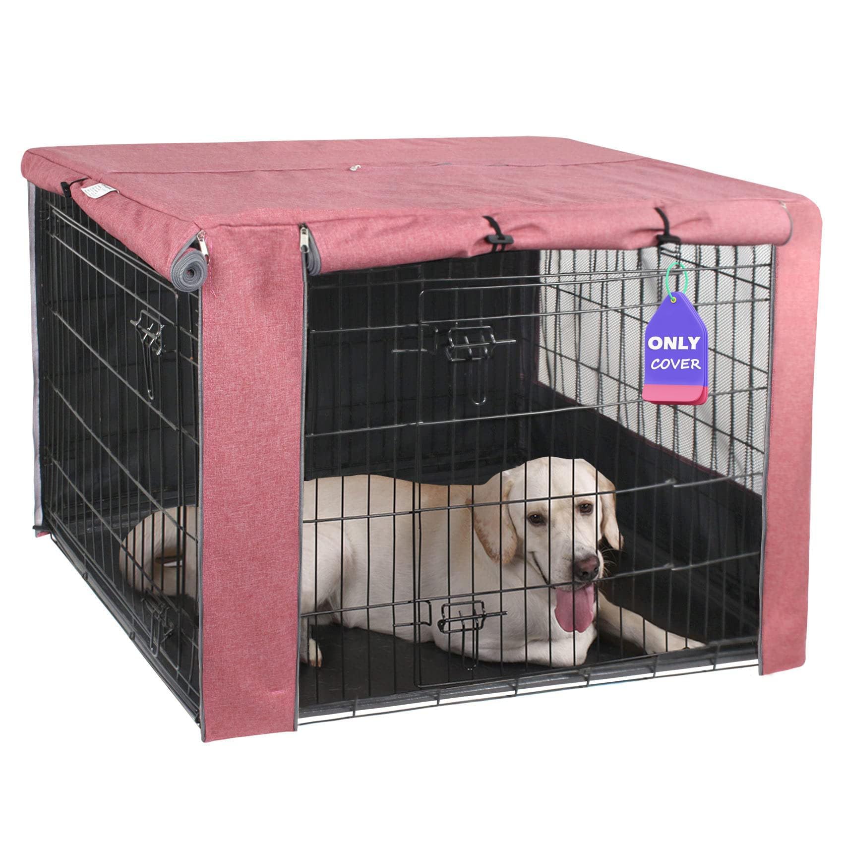 HiCaptain Pink Dog Crate Cover for 36 Inches Wire Crates, Heavy-Duty ...