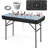 Amazon.com: Giantex 5 FT Folding Ice Table with Double Sinks and Drains ...