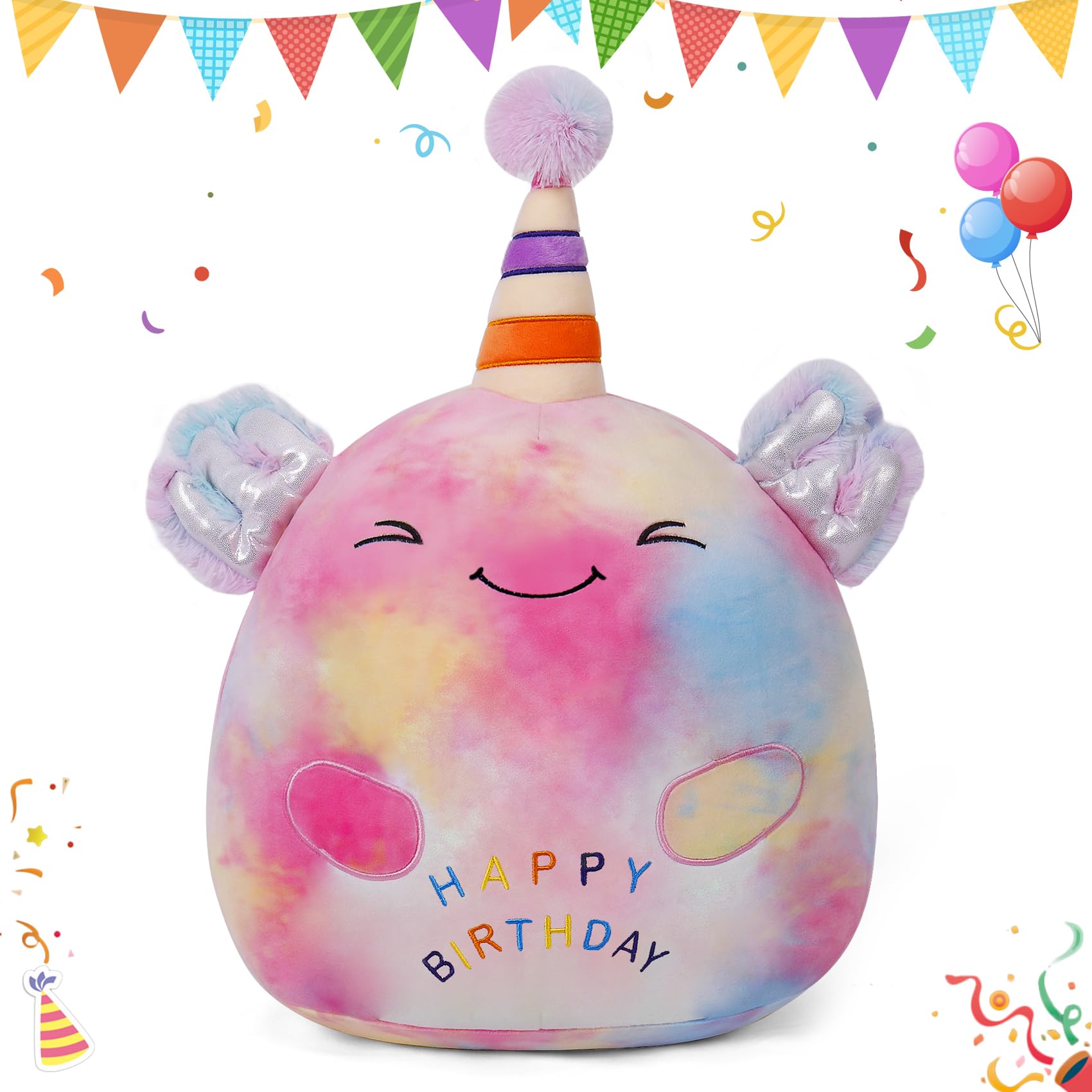 PLUSHSPACE 24 inch Birthday Plushies Jumbo Stuffed Animal Plush Toy ...