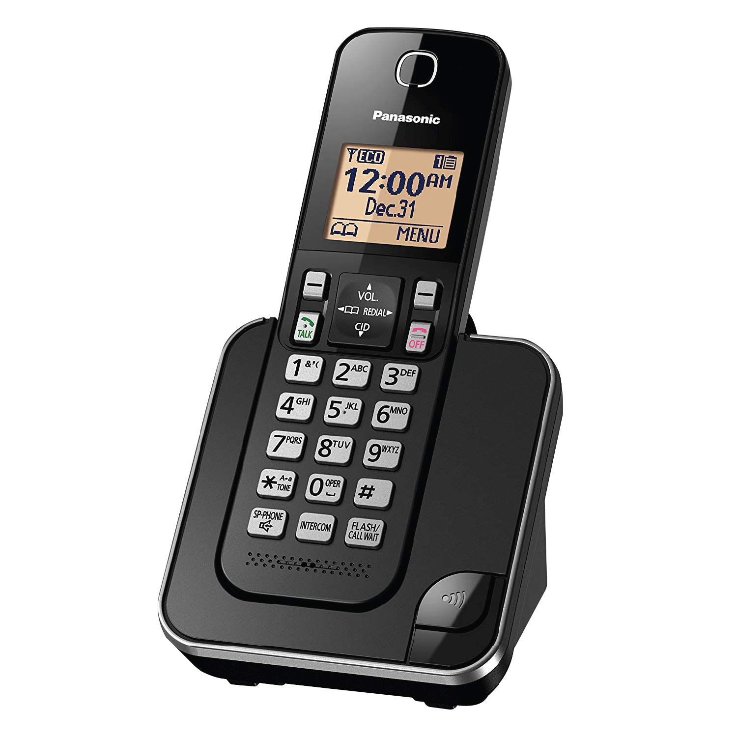 Panasonic Expandable Cordless Phone System with Amber Backlit Display ...