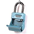 ShurLok SL-600W 4 Dial Numbered Key Storage Combination Lock Box, Blue ...