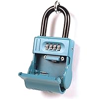 ShurLok SL-600W 4 Dial Numbered Key Storage Combination Lock Box, Blue ...