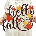 Amazon.com: Hello Fall Wood Signs Cutouts Wooden Letter Signs Hello ...