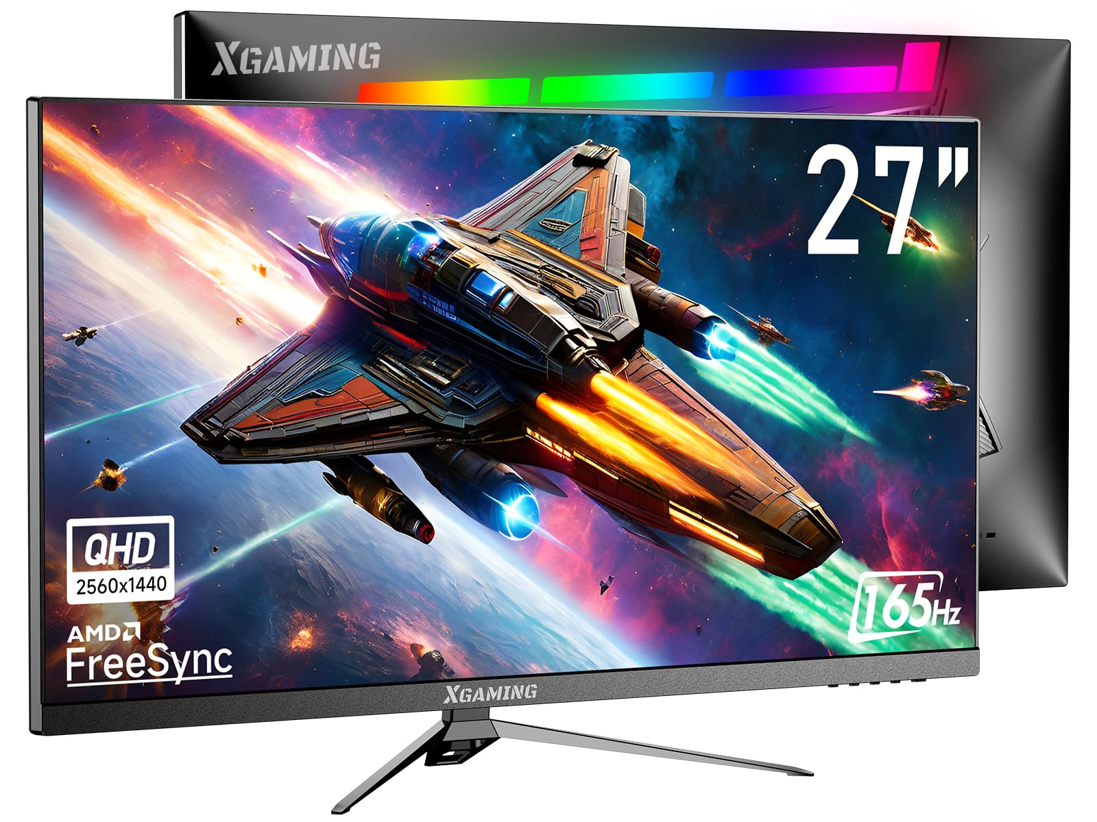 Mua 27-Inch QHD Gaming Monitor 165Hz, VA PC Monitor with Rainbow Lights ...