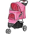 Amazon.com: Foldable Pet Stroller for Cats and Dogs 3 Wheels Carrier ...