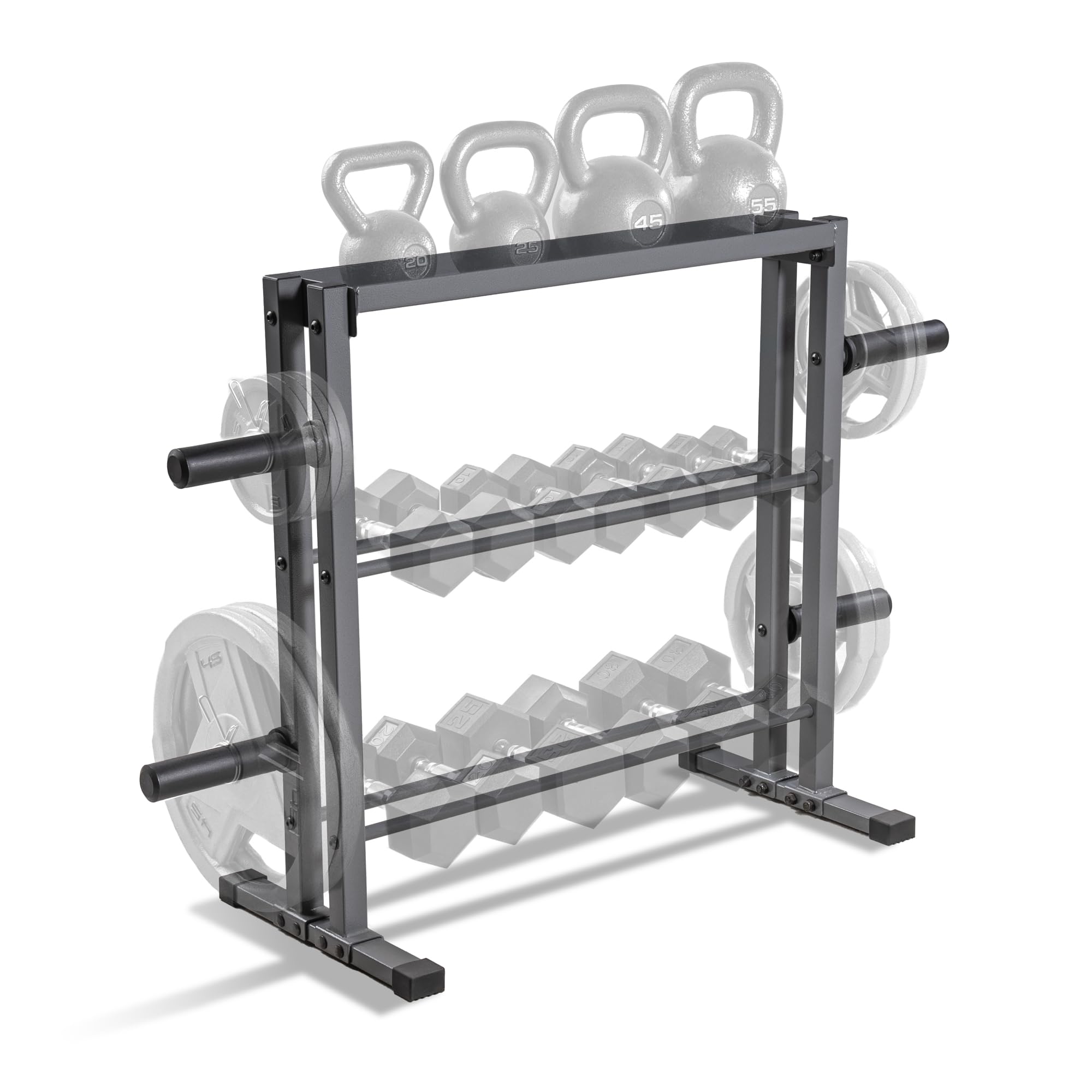 Marcy Combo Weights Storage Rack for Dumbbells, Kettlebells, and Weight ...