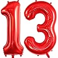 Amazon.com: Red 13 Balloon Numbers, Large 13 or 31 Foil Balloons, Big ...