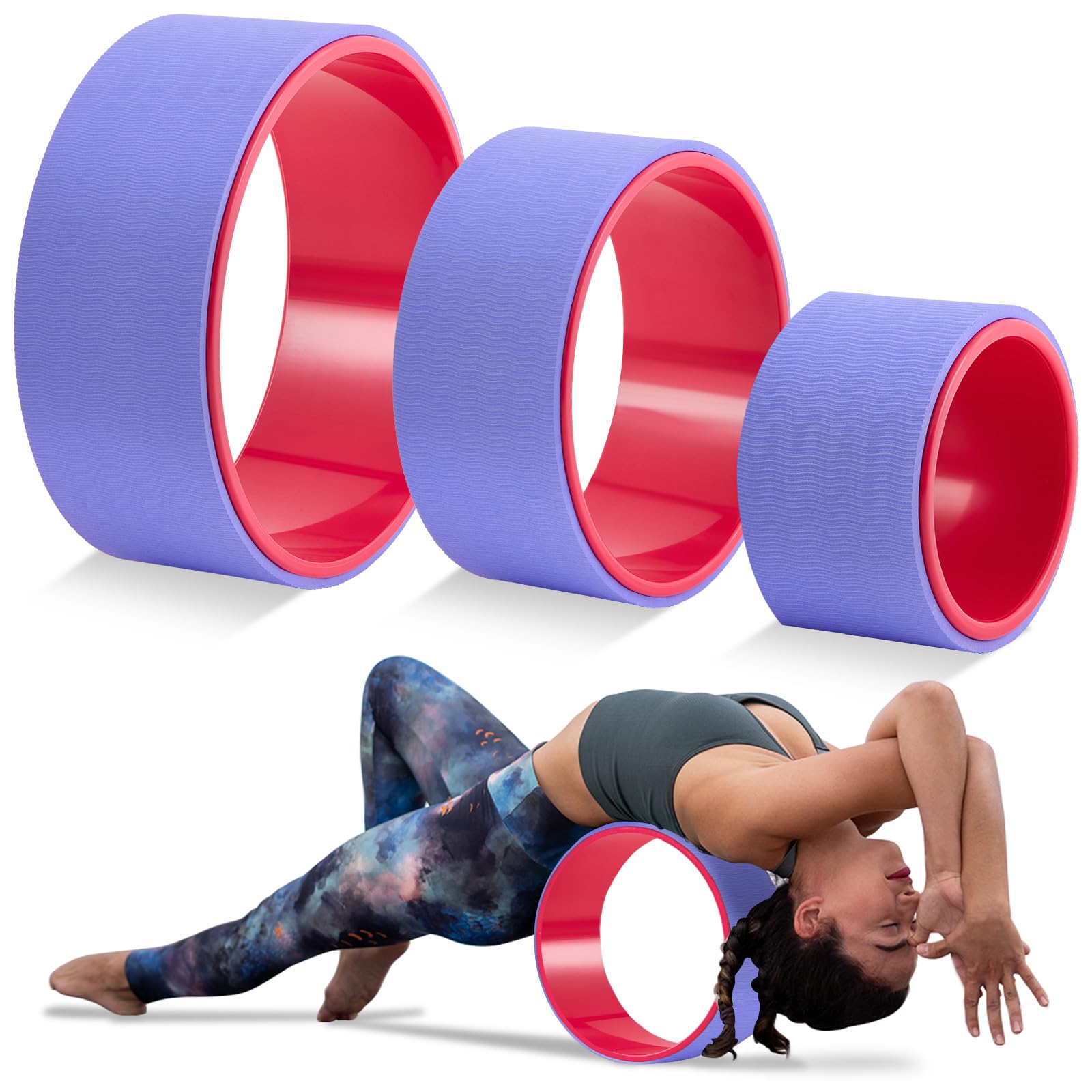 Simgoing 3 Pack ABS Yoga Wheel Set 660 Lbs Foam Roller for Back Pain ...