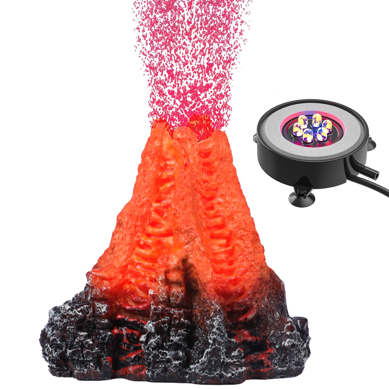 Uniclife Aquarium Volcano Ornament Kit Realistic Resin Volcanic ...