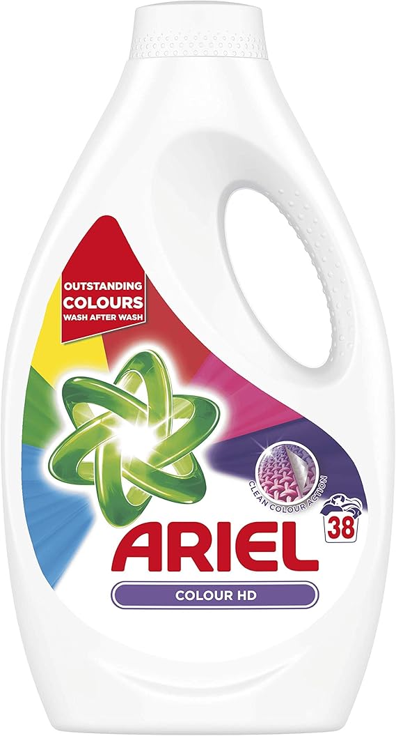 Ariel Washing Liquid Colour HD 38 Washes, Gives You Outstanding Stain ...