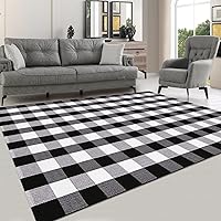 Amazon.com: LHLJOYU Buffalo Plaid Rug Black and White Check Rugs Extra ...