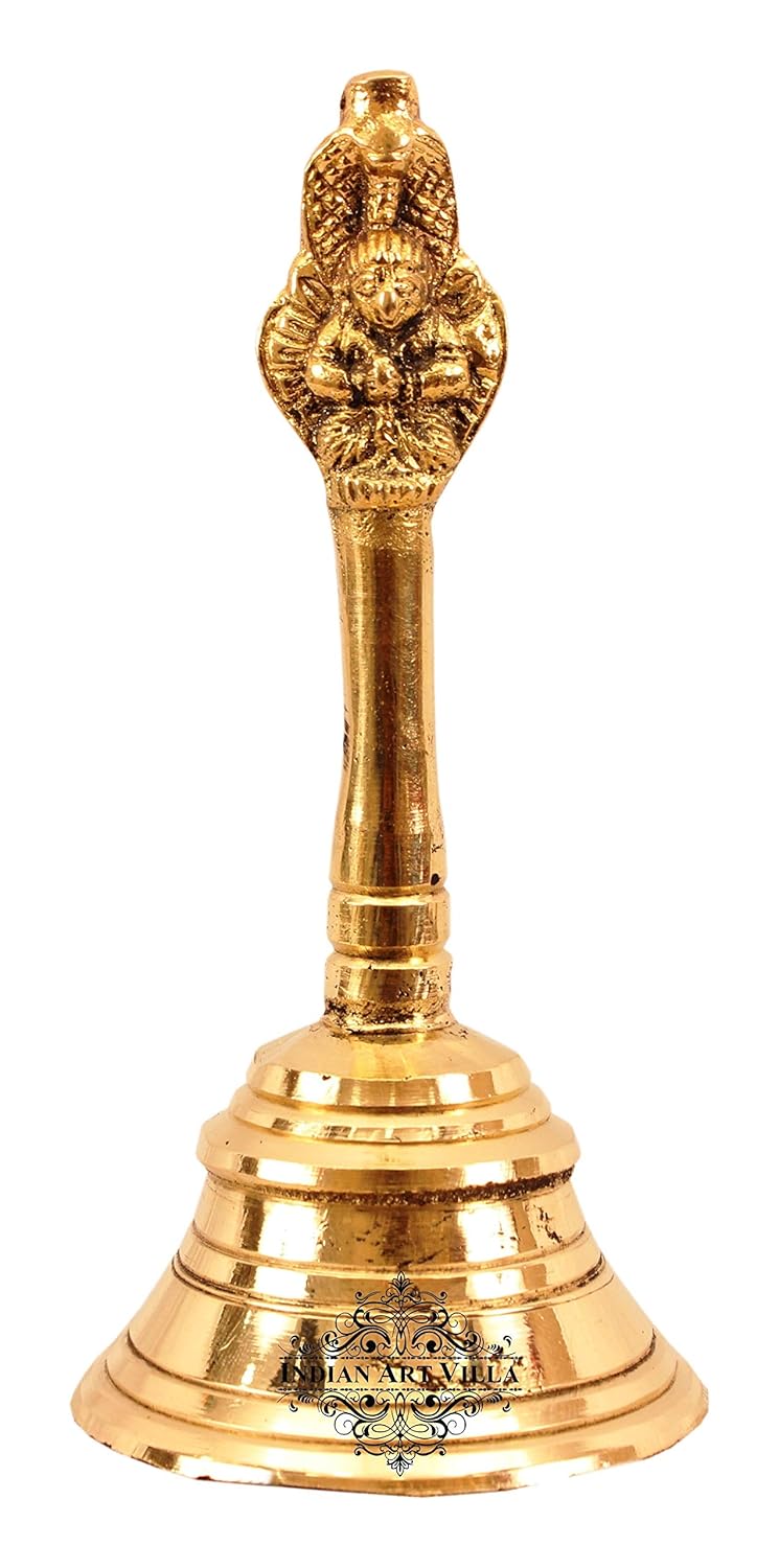 Buy Indian Art Villa Garuda Under Sheshanag Design Brass Pooja Ghanti ...