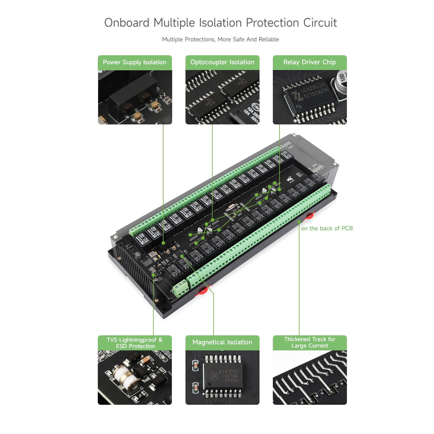 Mua Waveshare Modbus RTU 32-Ch Relay Module, RS485 Interface, with Multiple Isolation Protection ...