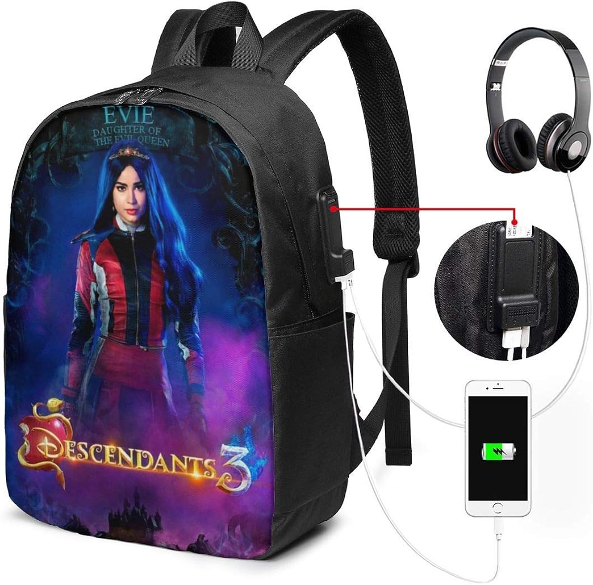 Whecom Descendants 3 Evie 17-inch Laptop Backpack, Men and Women Travel ...