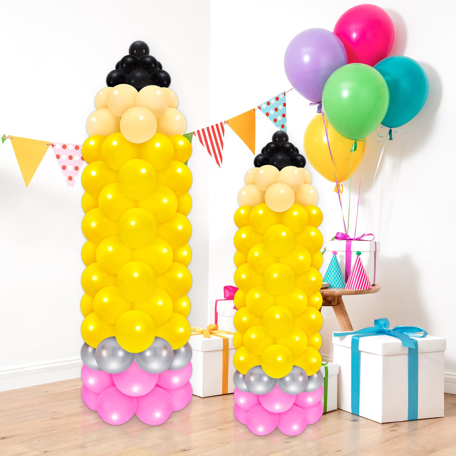 Whaline 150Pcs Back to School Pencil Balloons Large Pencil Colorful ...