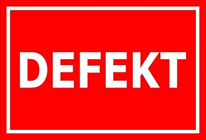 Melis Folienwerkstatt Schild - Defekt - 60x40cm | 3mm Hartschaum ...