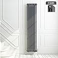 iBathUK | 1800 x 380 mm Traditional Cast Iron Anthracite Triple Column ...