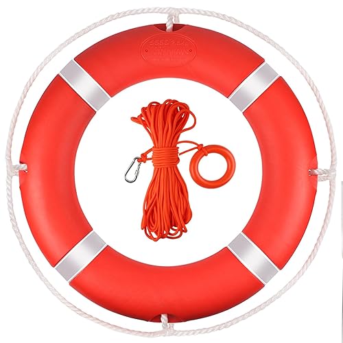 Life Ring, 23" Boat Safety Throw Rings with Water Floating Lifesaving ...
