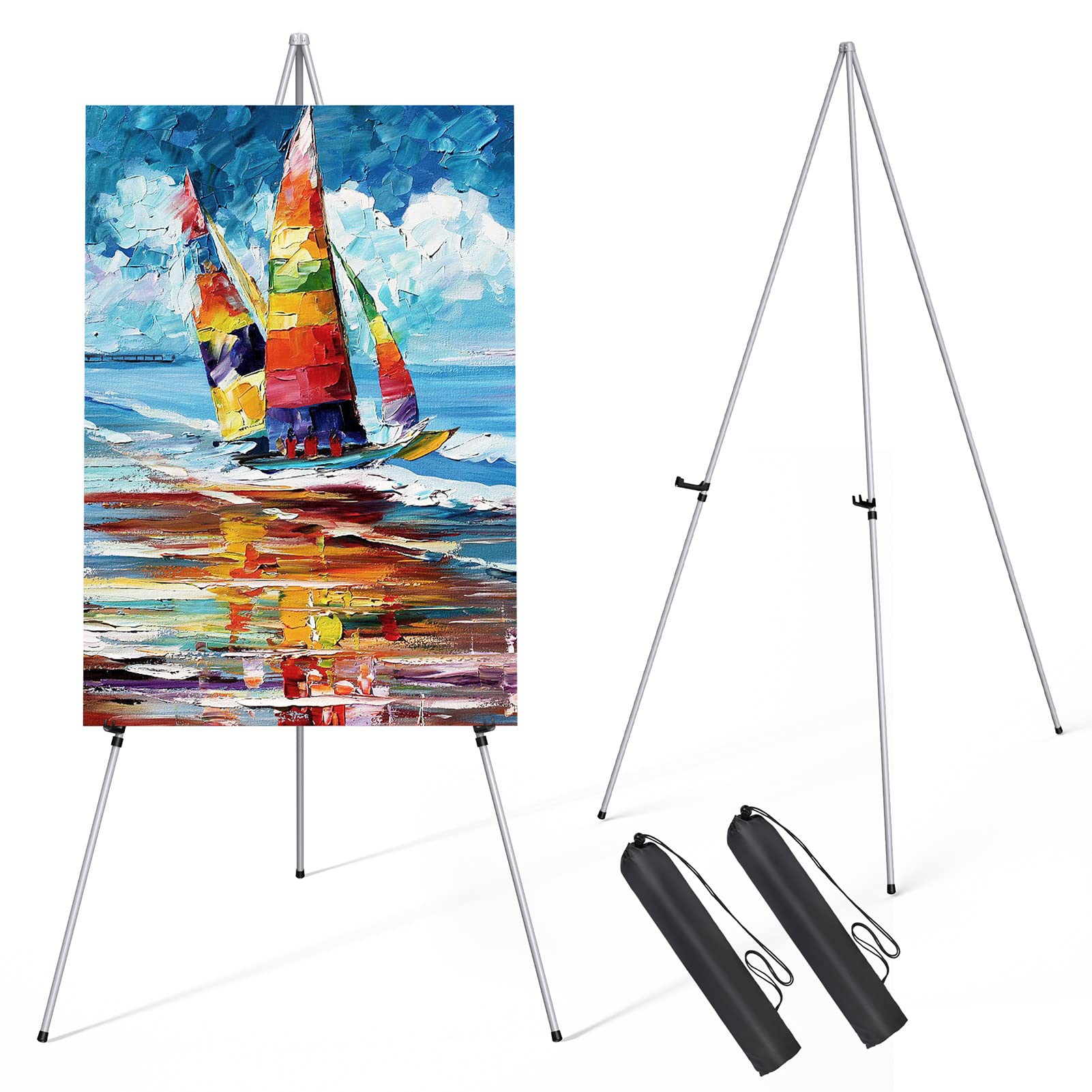 SunyesYoon Display Silver Easel Stands - 63" Artist Instant Tripod ...