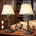 23.5" High Rustic Traditional 350° Adjustable Swing Arm Table Lamp Set ...