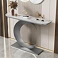Amazon.com: EpuzeR Silver Entryway Table Console Table with Metal Base ...