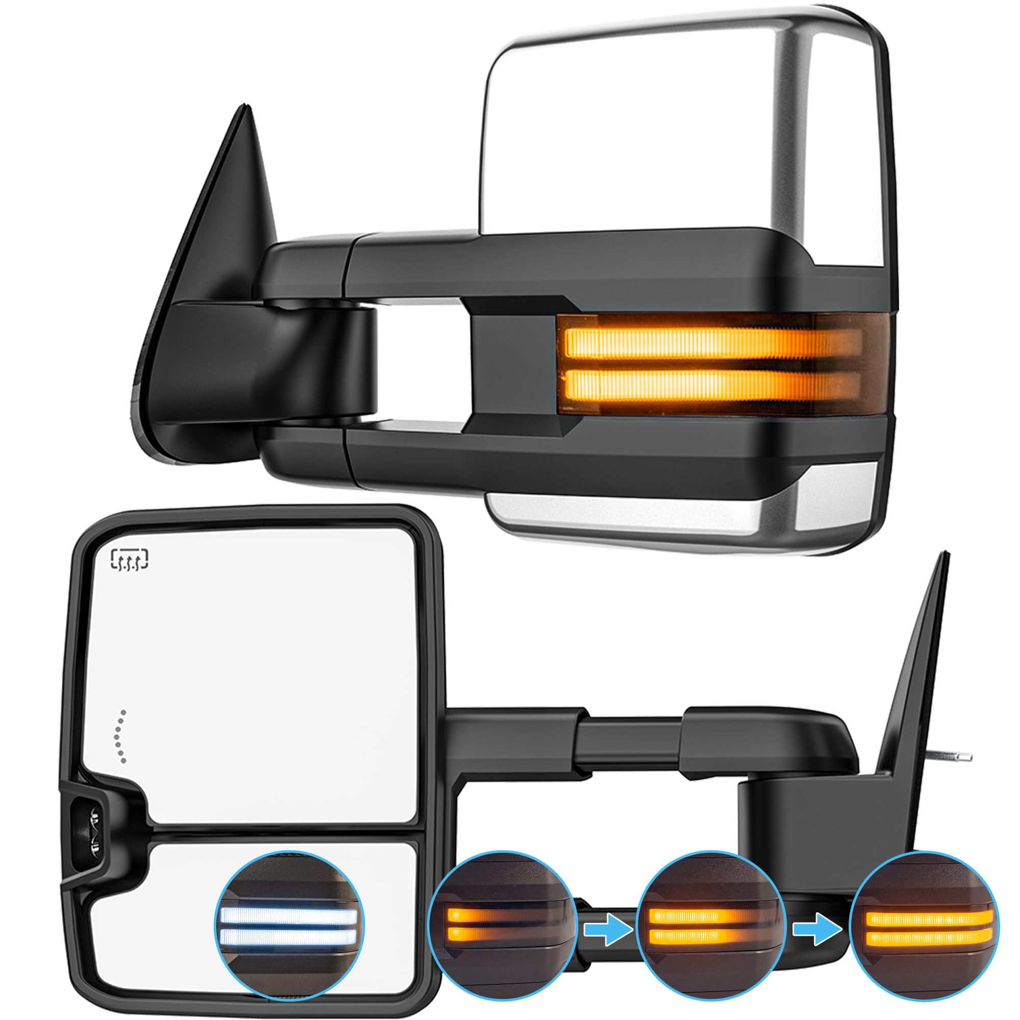 Switchback Signal Tow Mirrors Compatible with Chevy Silverado/GMC ...