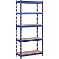 Amazon.com: Topeakmart 5-Tier Utility Shelves, Metal Storage Shelves ...