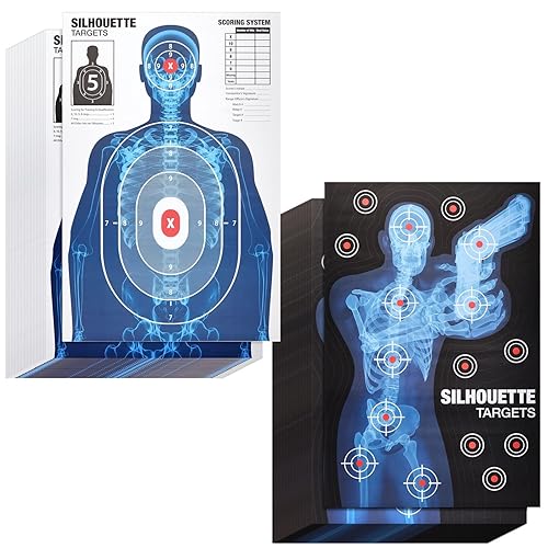 Juvale 50 Pack Human Silhouette Large Paper Shooting Range Targets - X ...
