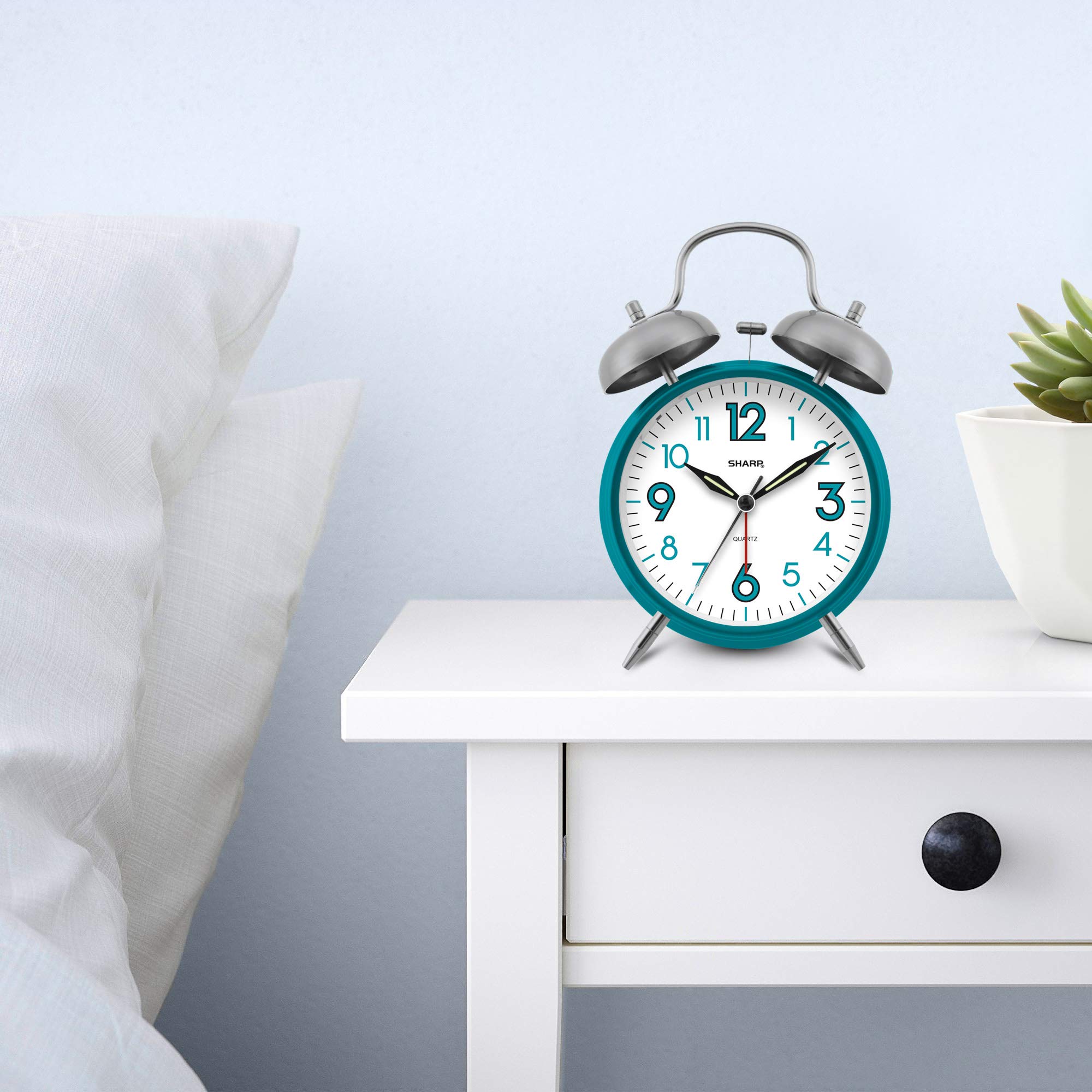 Mua Sharp SPC851 Twin Bell Alarm Clock, Teal trên Amazon Mỹ chính hãng 2024 | Fado