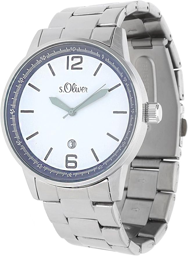 s.Oliver Men Watch silver SO-15162-MQR: Amazon.co.uk: Watches